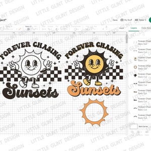 Forever Chasing Sunsets SVG, Retro Summer SVG, Sunshine Png, Groovy ...
