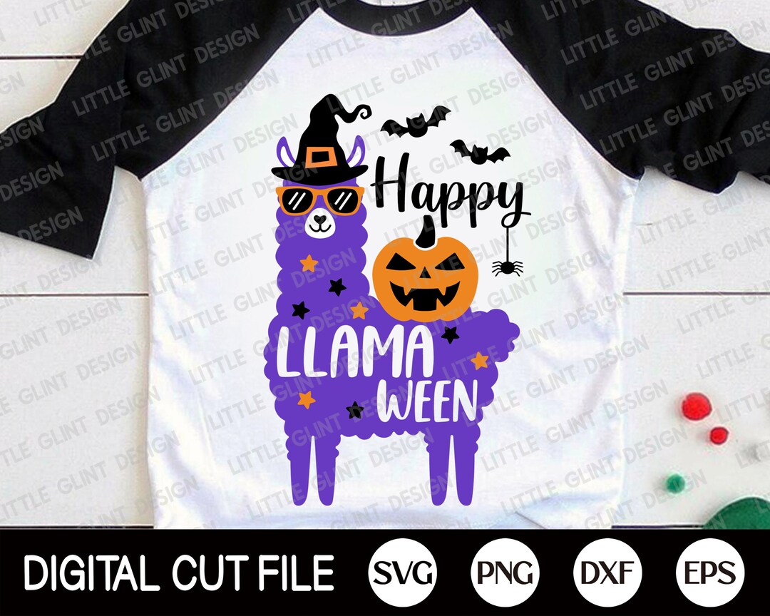 Happy Llamaween Svg, Halloween Svg, Witch Llama, Spooky Svg, Halloween ...