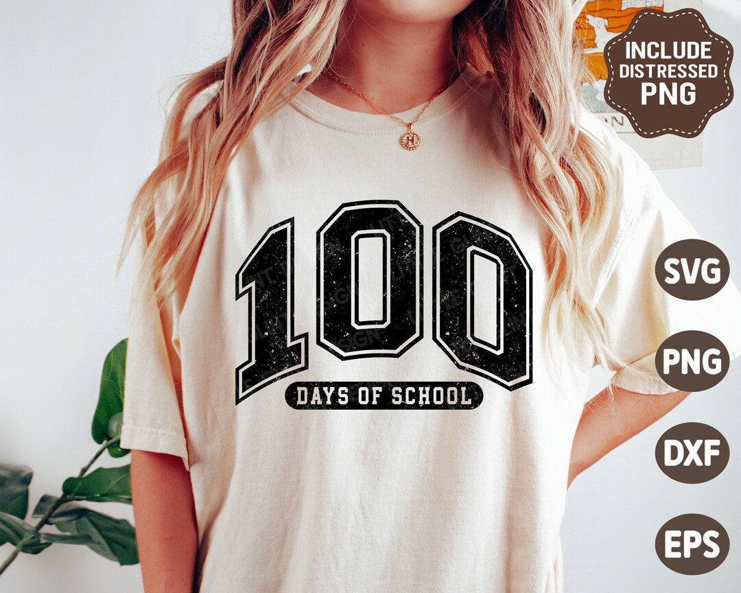 100 Days of School Varsity SVG, Happy 100 Days SVG, Retro 100 Days of ...