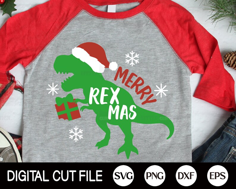 Merry Rex Mas SVG Christmas Dinosaurs Rex Santa SVG Trex - Etsy