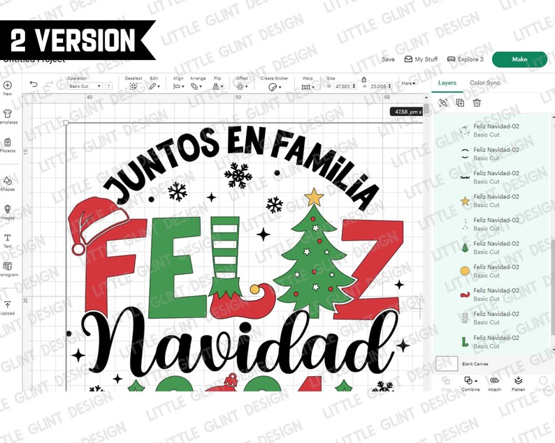 Spanish Christmas SVG, Feliz Navidad 2024 PNG, Luces De Navidad ...