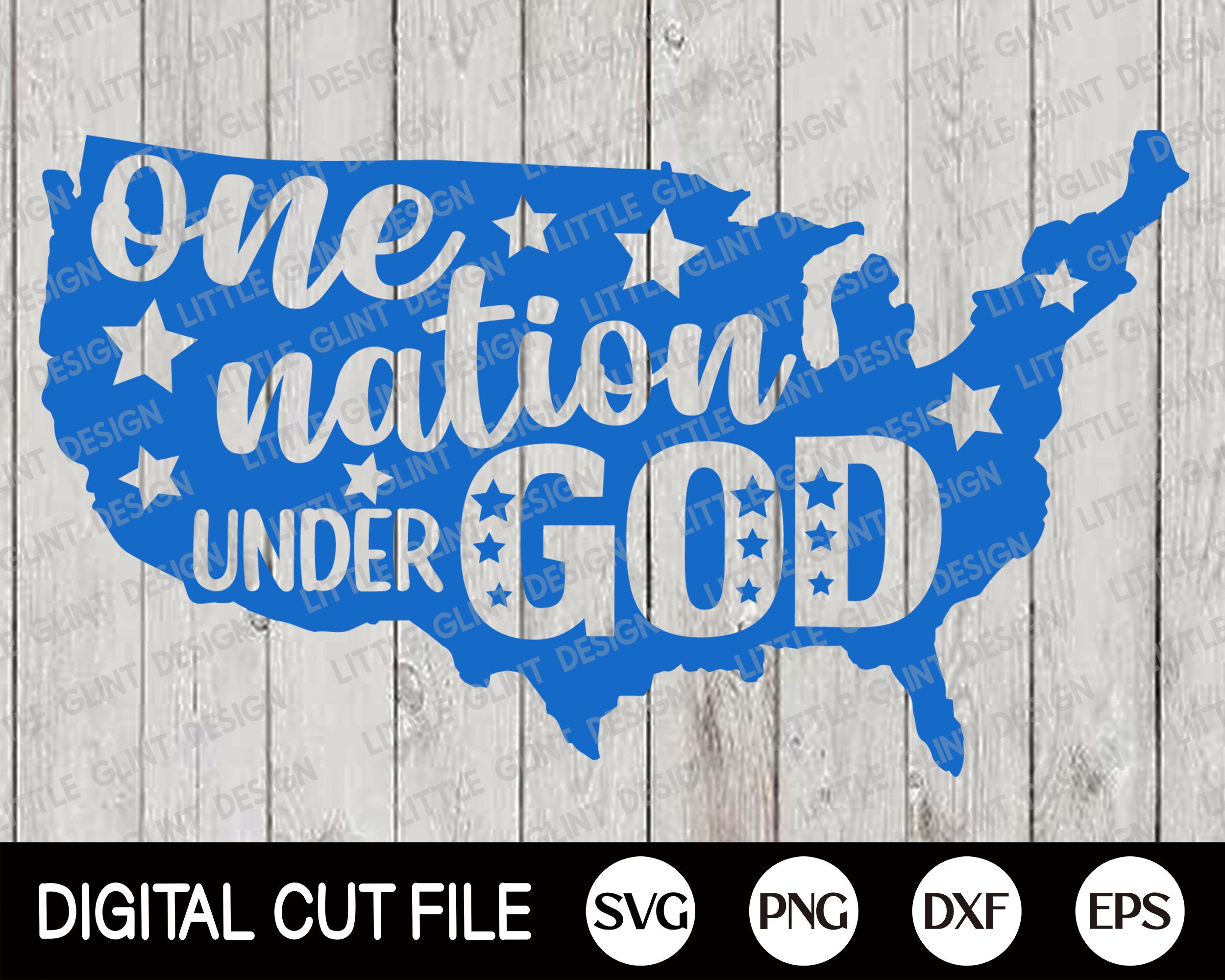 4th of July Svg One Nation Under God American Flag Svg - Etsy