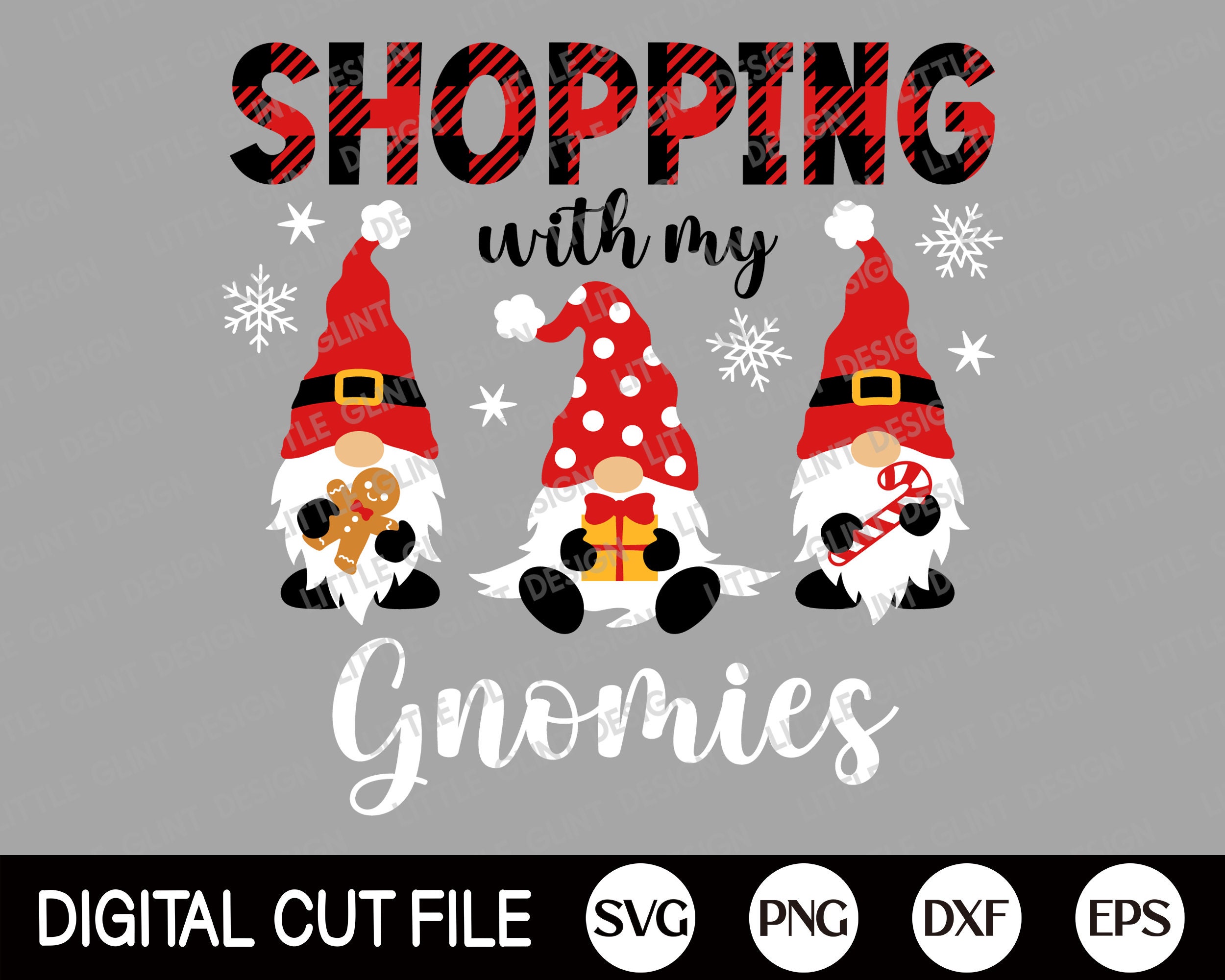 Shopping With My Gnomies Svg, Christmas Gnome SVG, Christmas SVG, Gnome ...