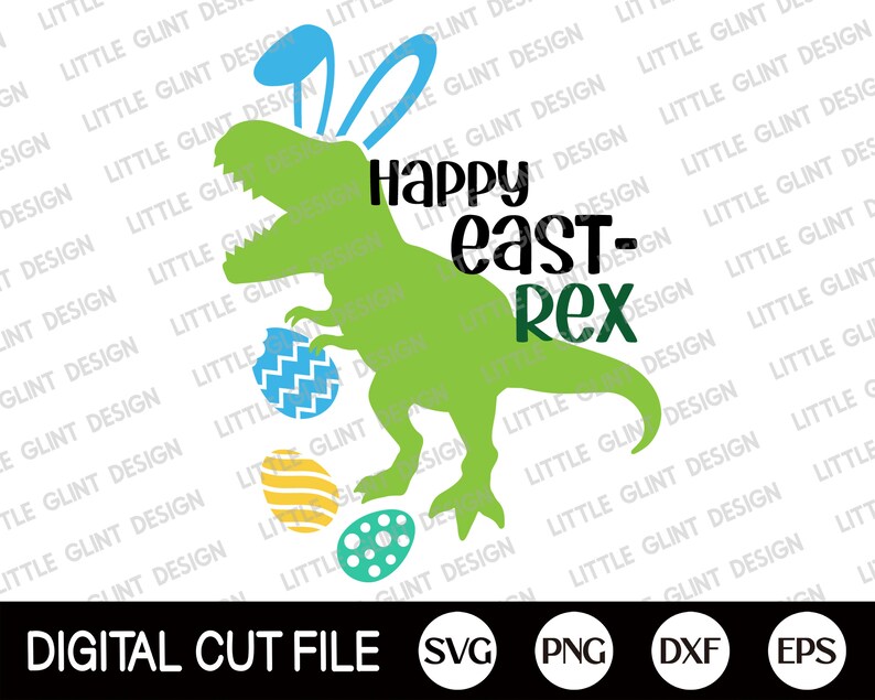 Easter Saurus Rex, Easter Svg, Happy East-rex, Bunny Saurus Svg ...