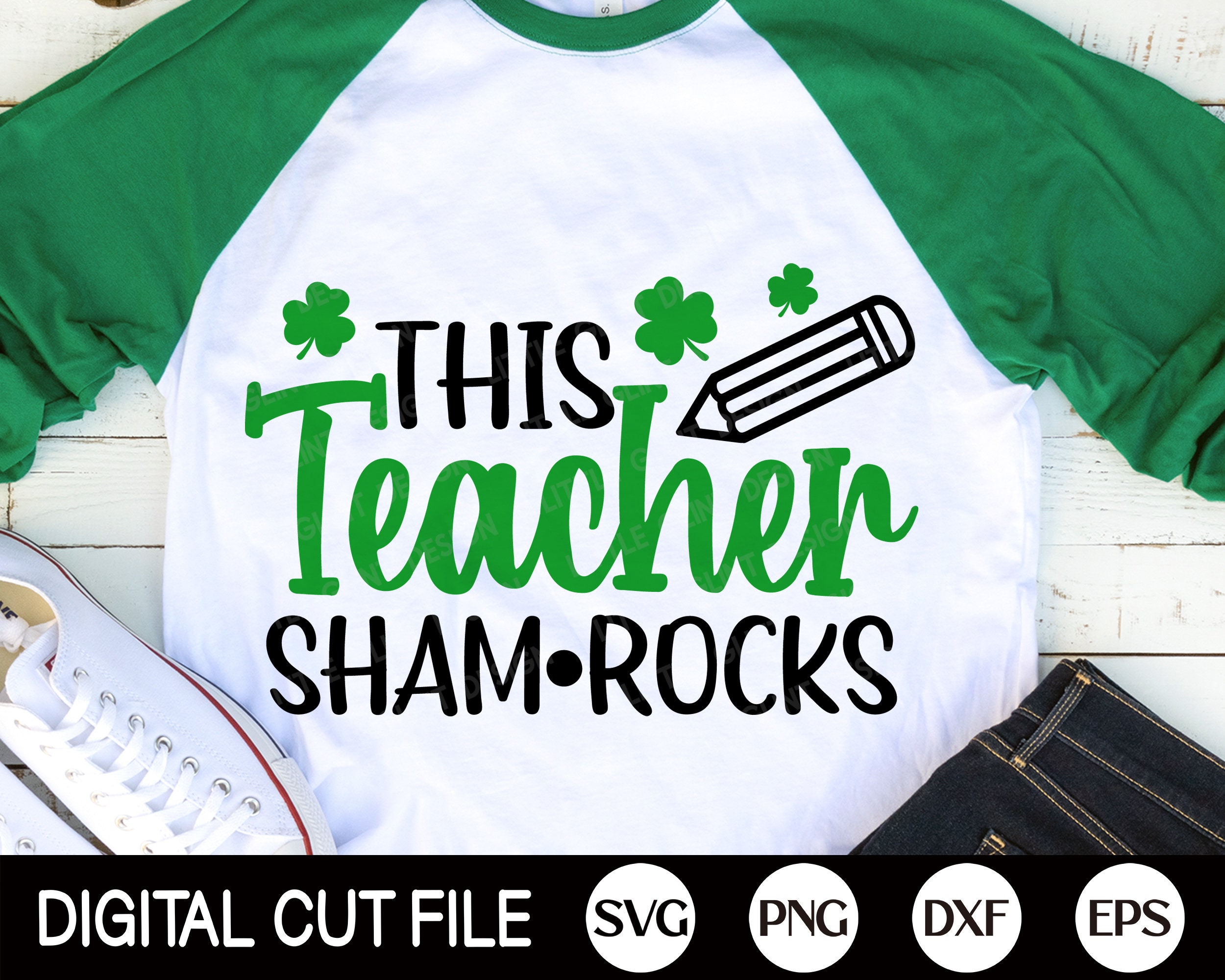 St Patrick's Day Svg Lucky Teacher Svg Shamrock Svg - Etsy