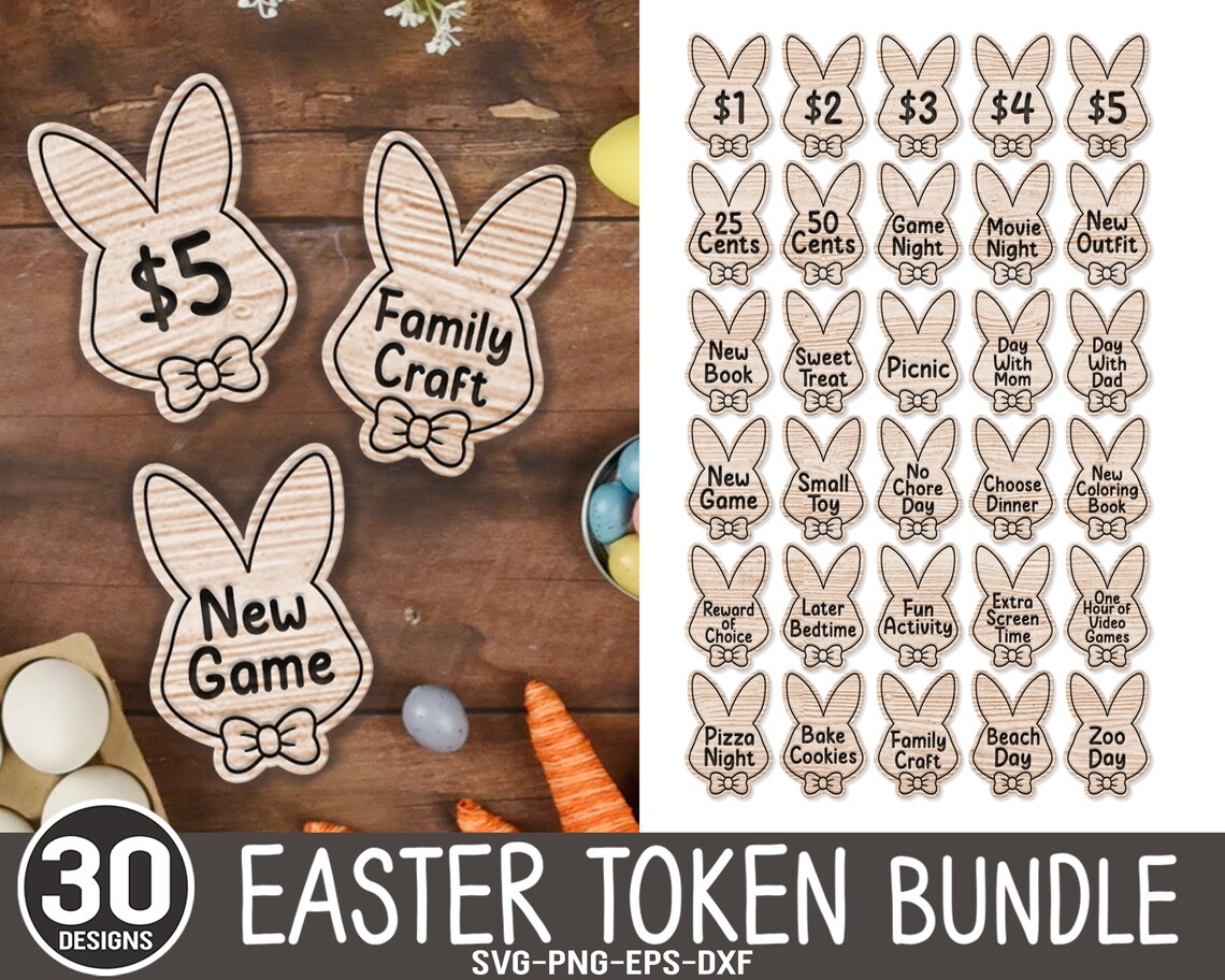 Redeemable Easter Token SVG Kids Easter Laser Files Easter - Etsy