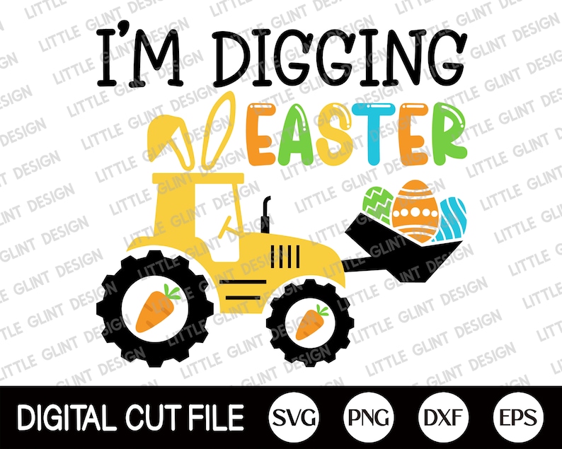 Easter Bunny Tractor Svg Easter Svg I'm Digging Easter - Etsy