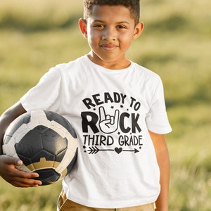 Ready to Rock Third Grade SVG, Back to School SVG, School Quote, Boy ...