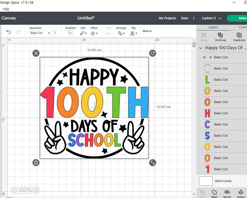 Happy 100th Days of School SVG, 100 Days of School Svg, 100th Day of ...