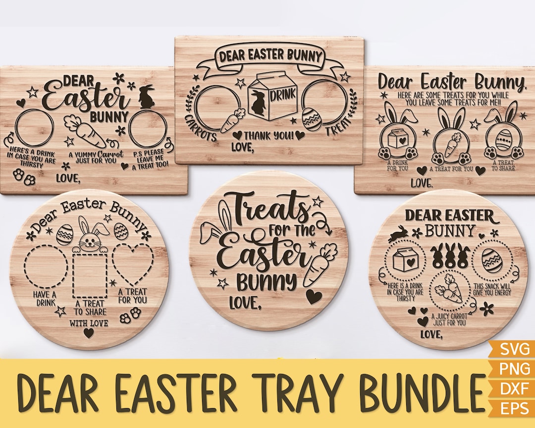 Easter Bunny Tray Bundle, Easter Svg, Dear Easter Cookie Tray Svg ...