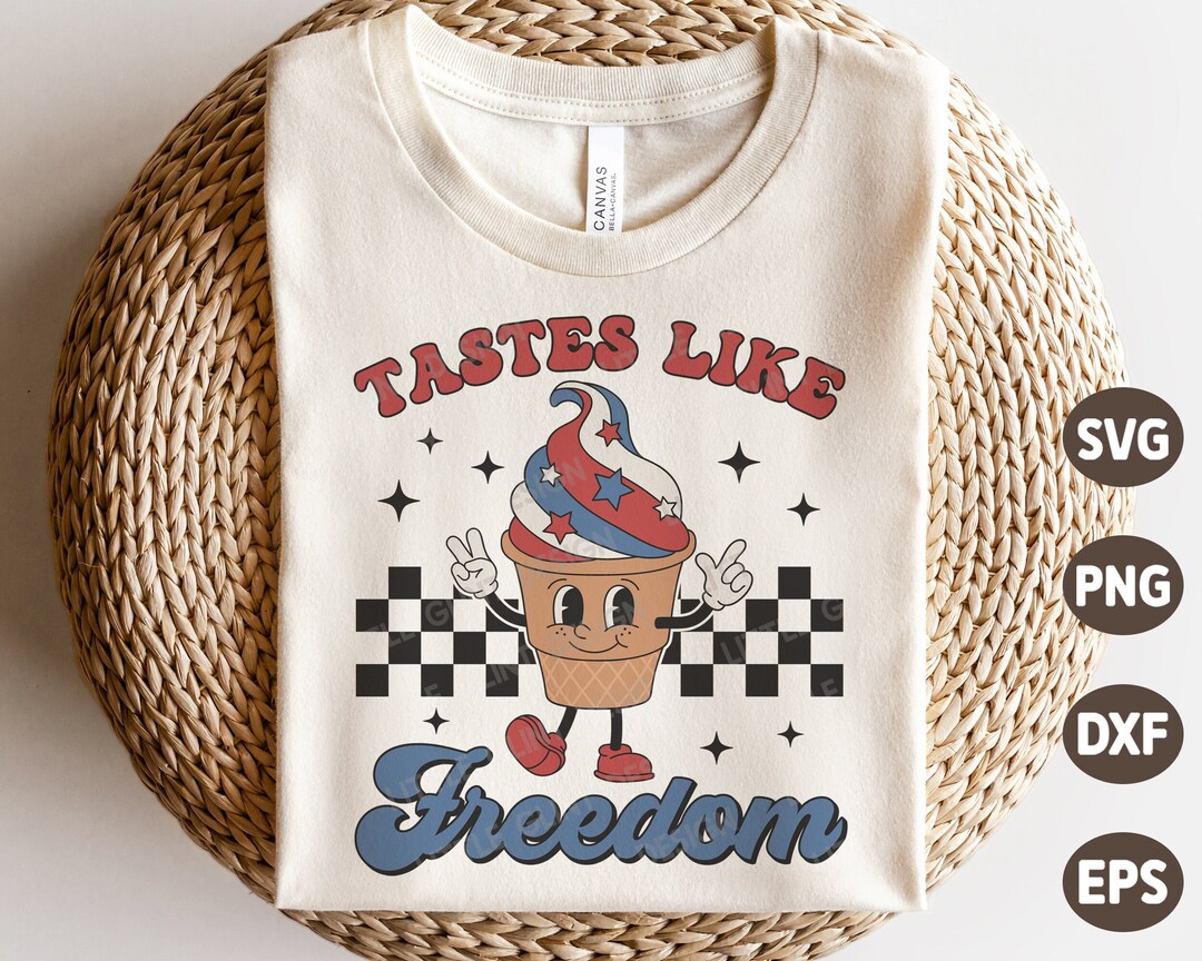 Tastes Like Freedom SVG, 4th of July Svg, Patriotic Svg, Retro 4th July ...