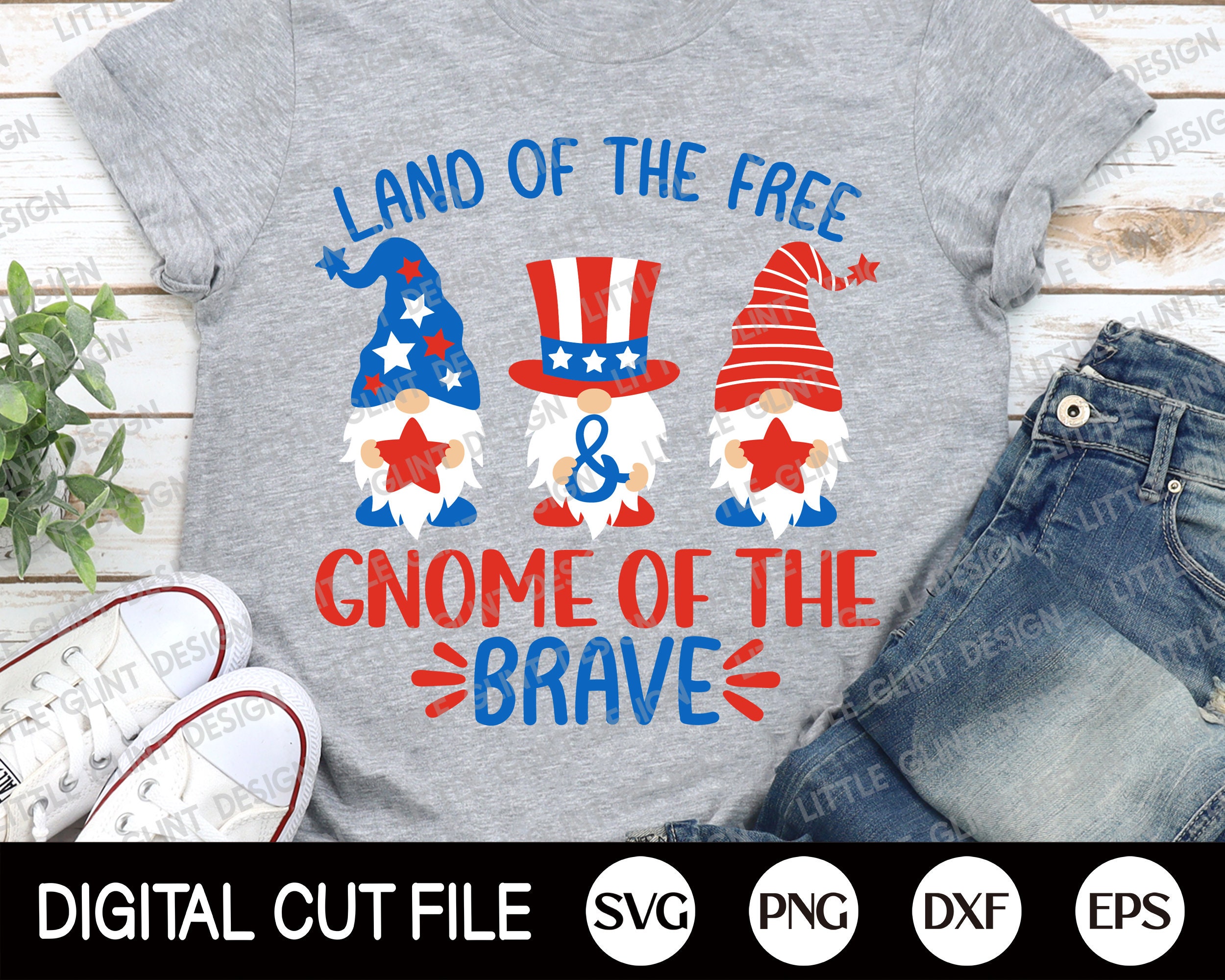4th of July Gnome Svg, Land of the Free and Gnome of the Brave ...