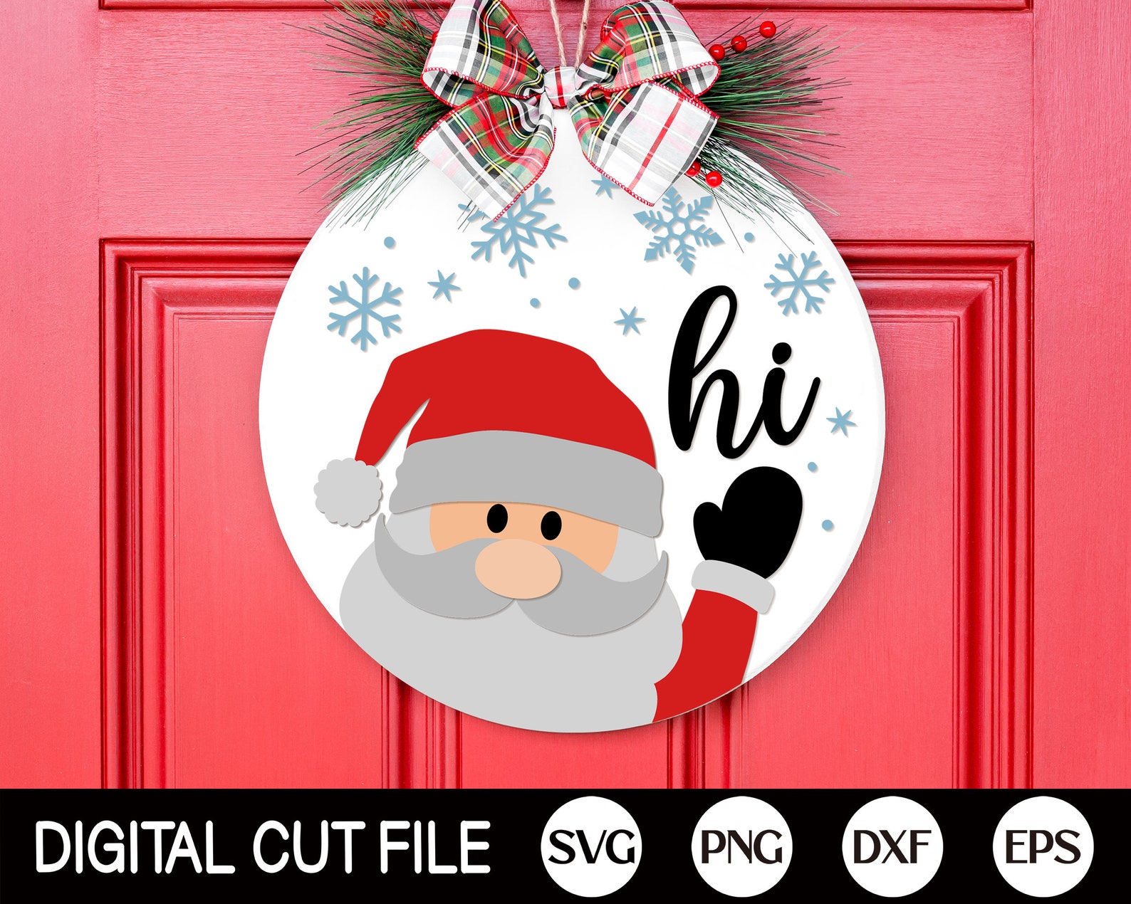 Christmas Santa Welcome Sign SVG Santa Door Hanger SVG Santa - Etsy