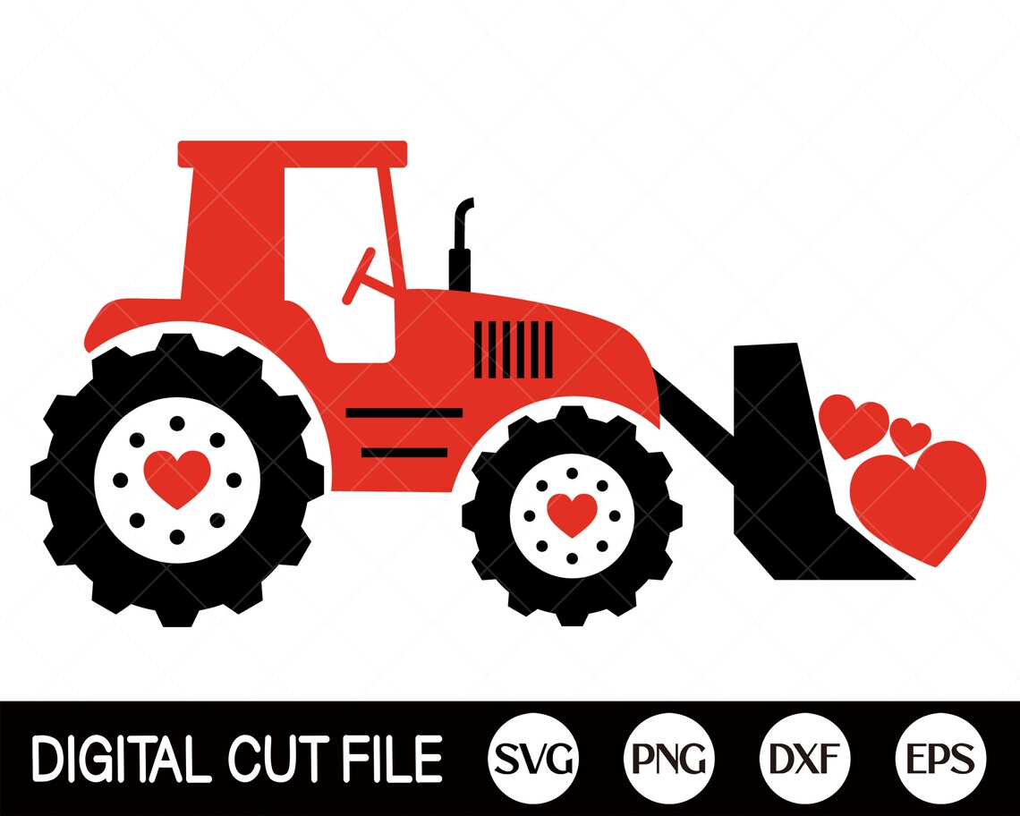 Valentines Day Svg, Tractor Svg, Love Svg, Valentine Shirt, Tractor Svg ...