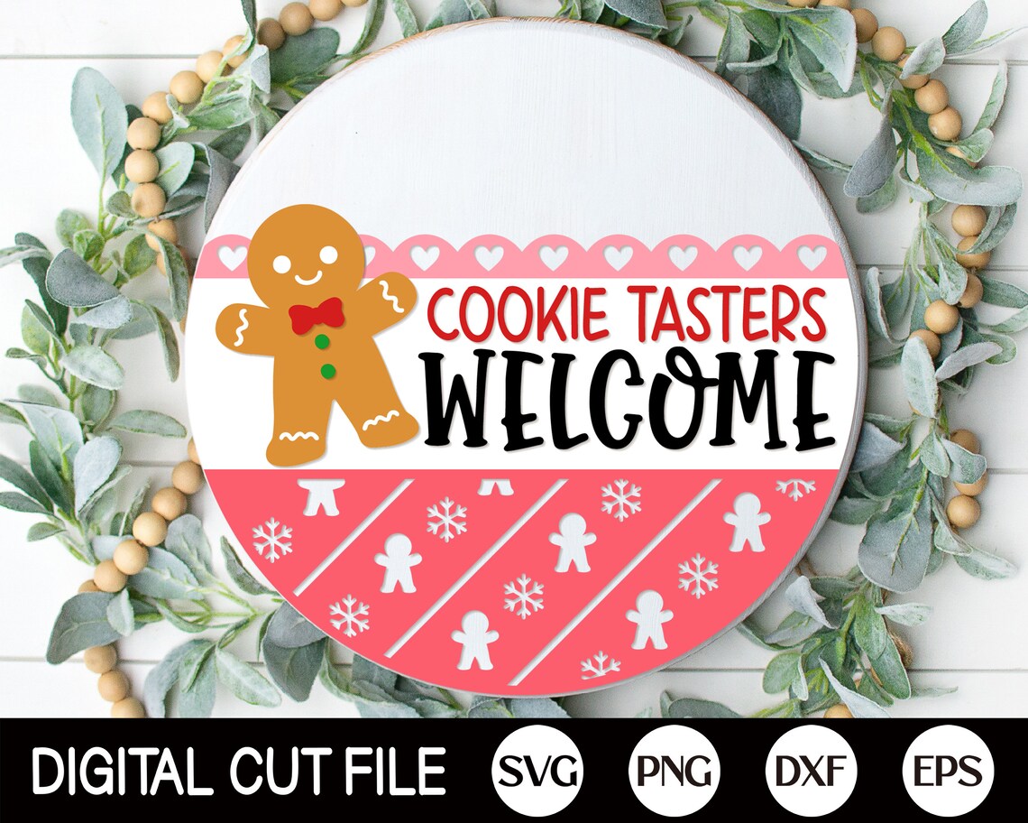 Christmas Cookie Tasters Welcome Sign SVG Christmas Door - Etsy