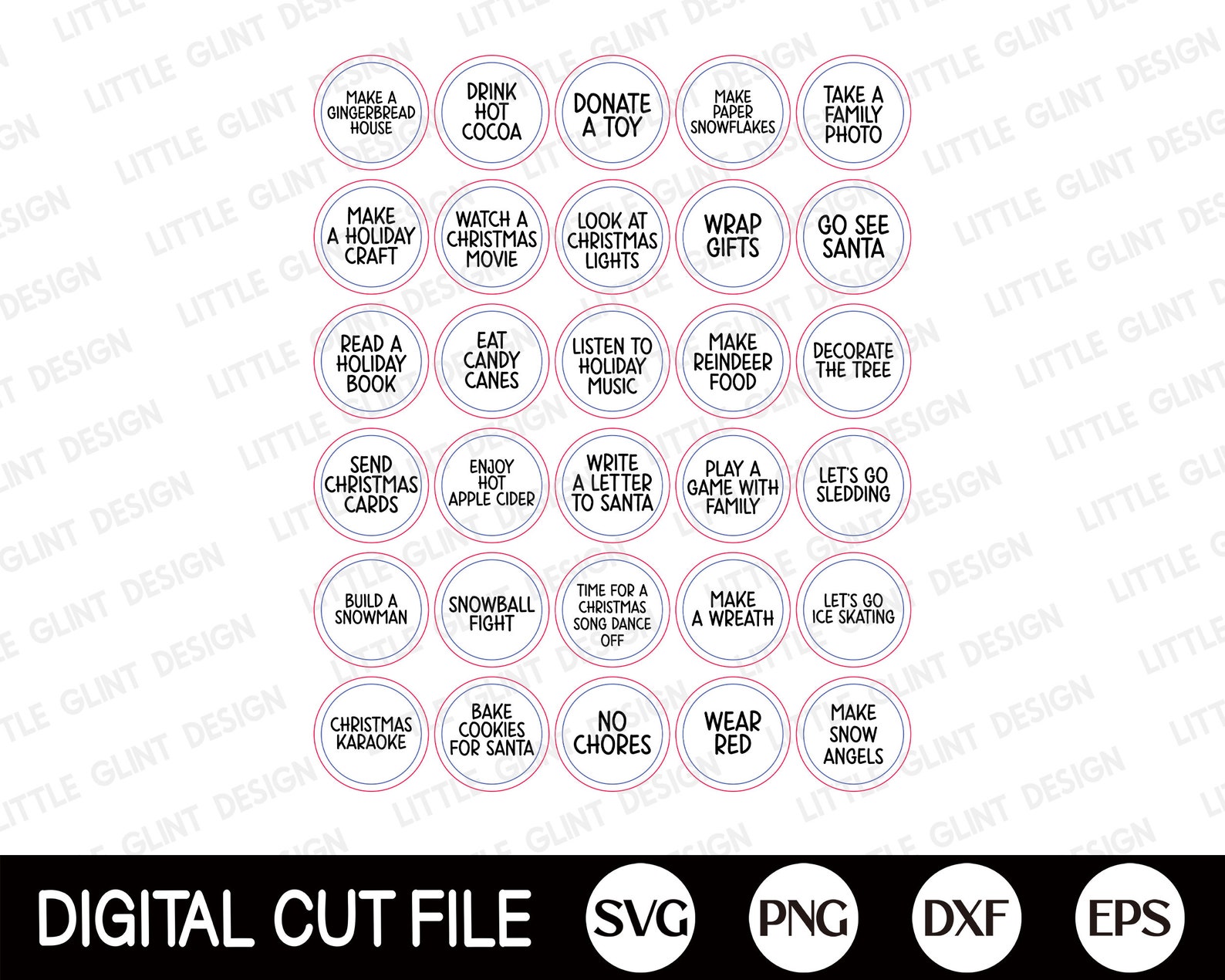 Christmas Bucket List Tokens SVG Christmas Tokens Svg - Etsy