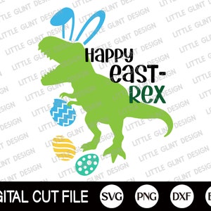 Easter Saurus Rex, Easter Svg, Happy East-rex, Bunny Saurus Svg ...