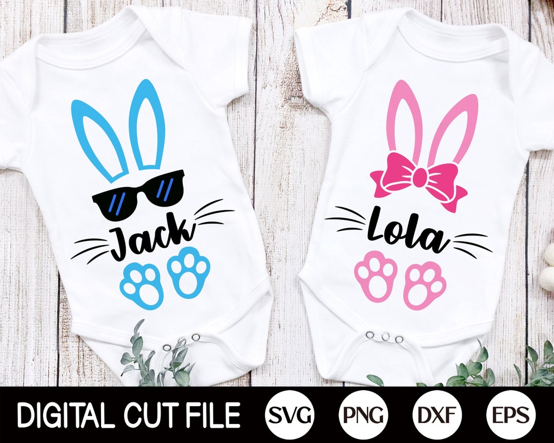 Bunny SVG, Cute Bunny Monogram, Happy Easter Svg, Easter Bunny Ears ...