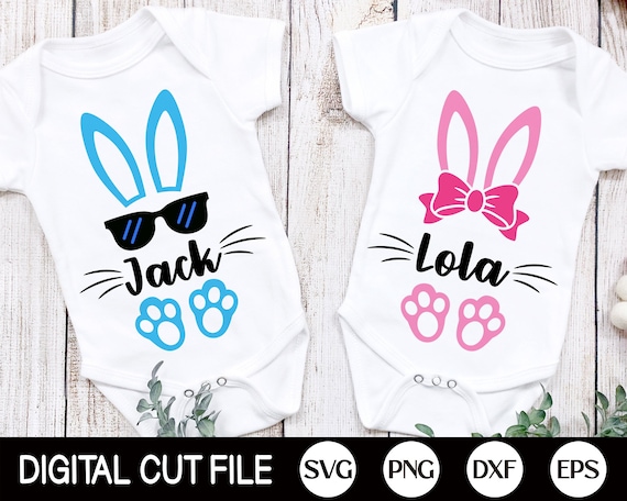 Bunny SVG Cute Bunny Monogram Happy Easter Svg Easter Bunny | Etsy