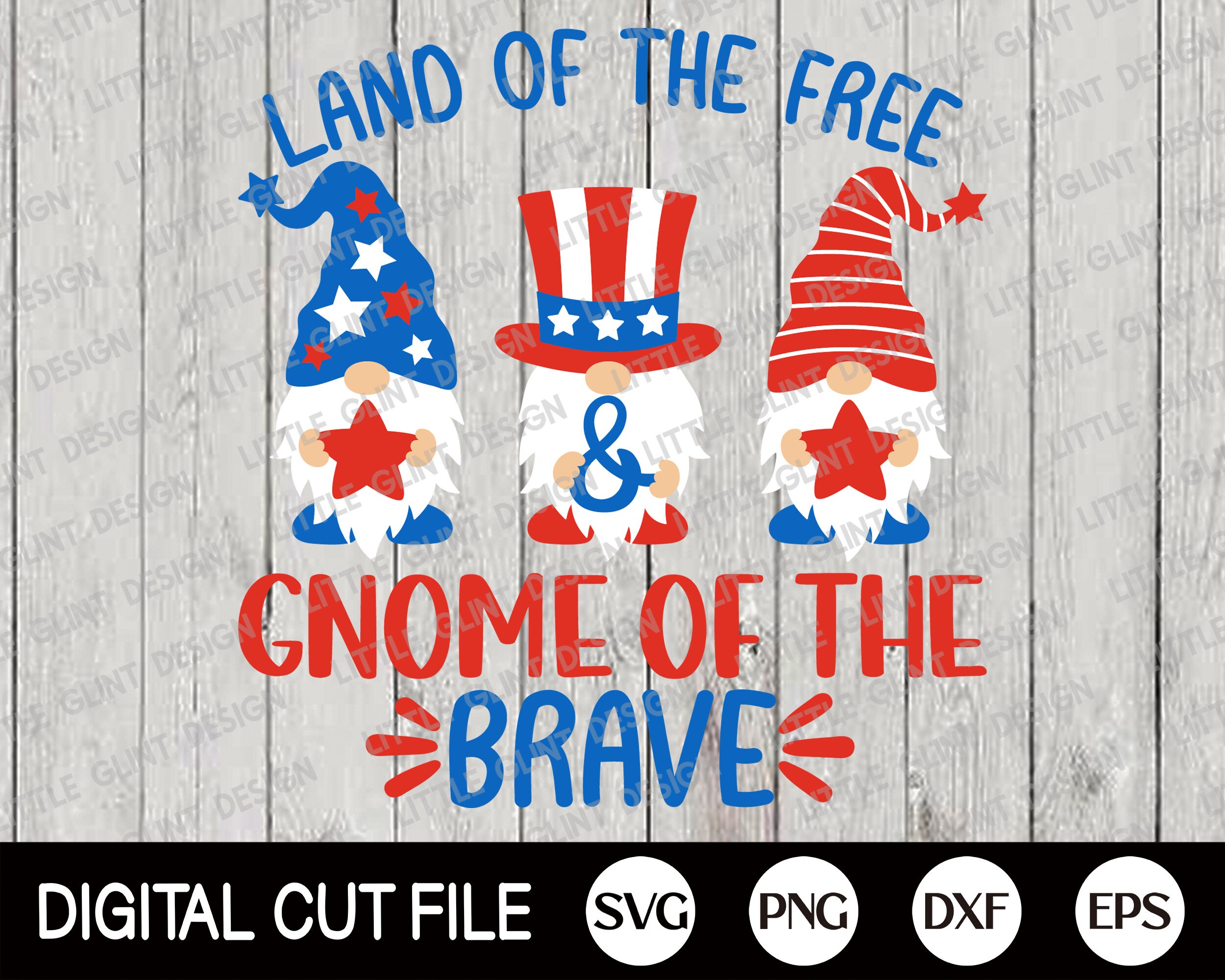 4th of July Gnome Svg, Land of the Free and Gnome of the Brave ...
