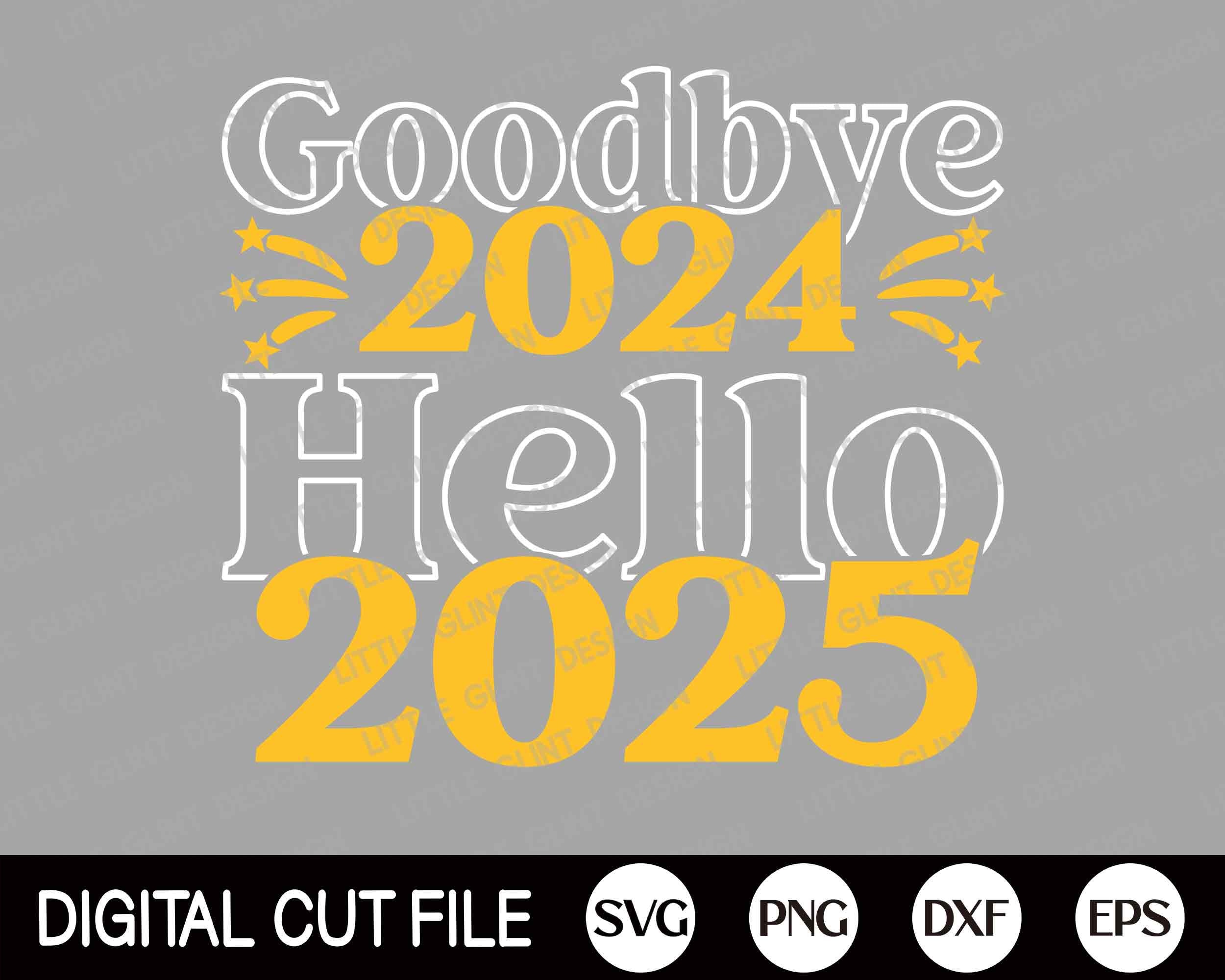 Au revoir 2024 Bonjour 2025 PNG SVG, Png de bonne année scintillant ...