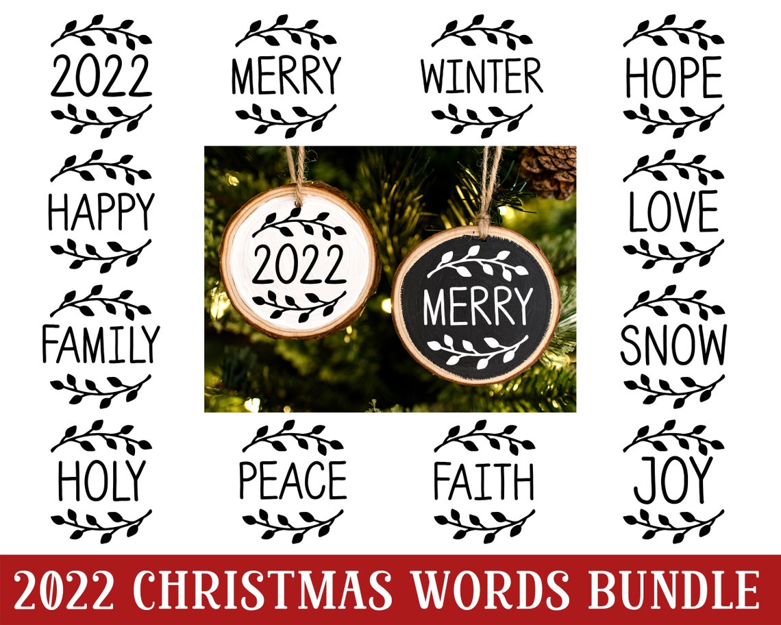 Funny Christmas Words SVG Bundle Christmas 2022 Ornament SVG - Etsy