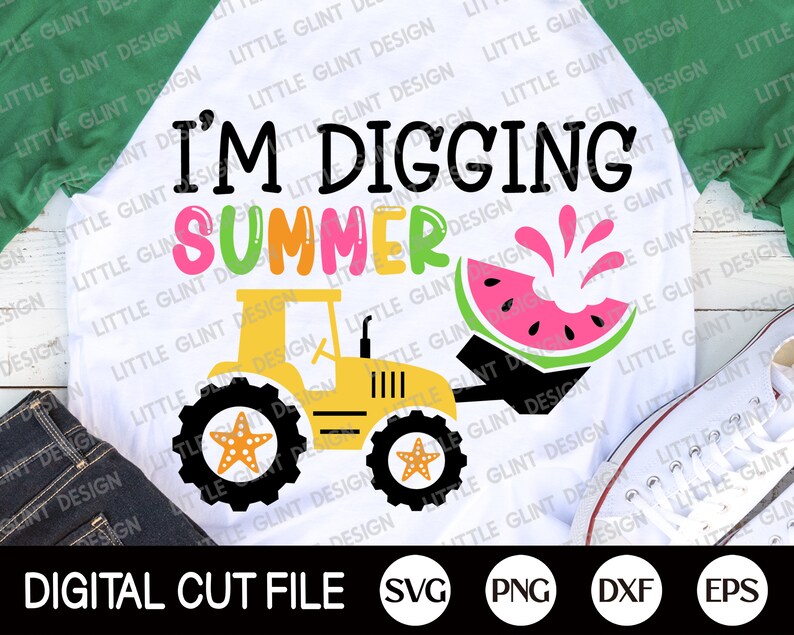 I'm Digging Summer Svg Summer Svg Tractor Svg Beach Cut - Etsy