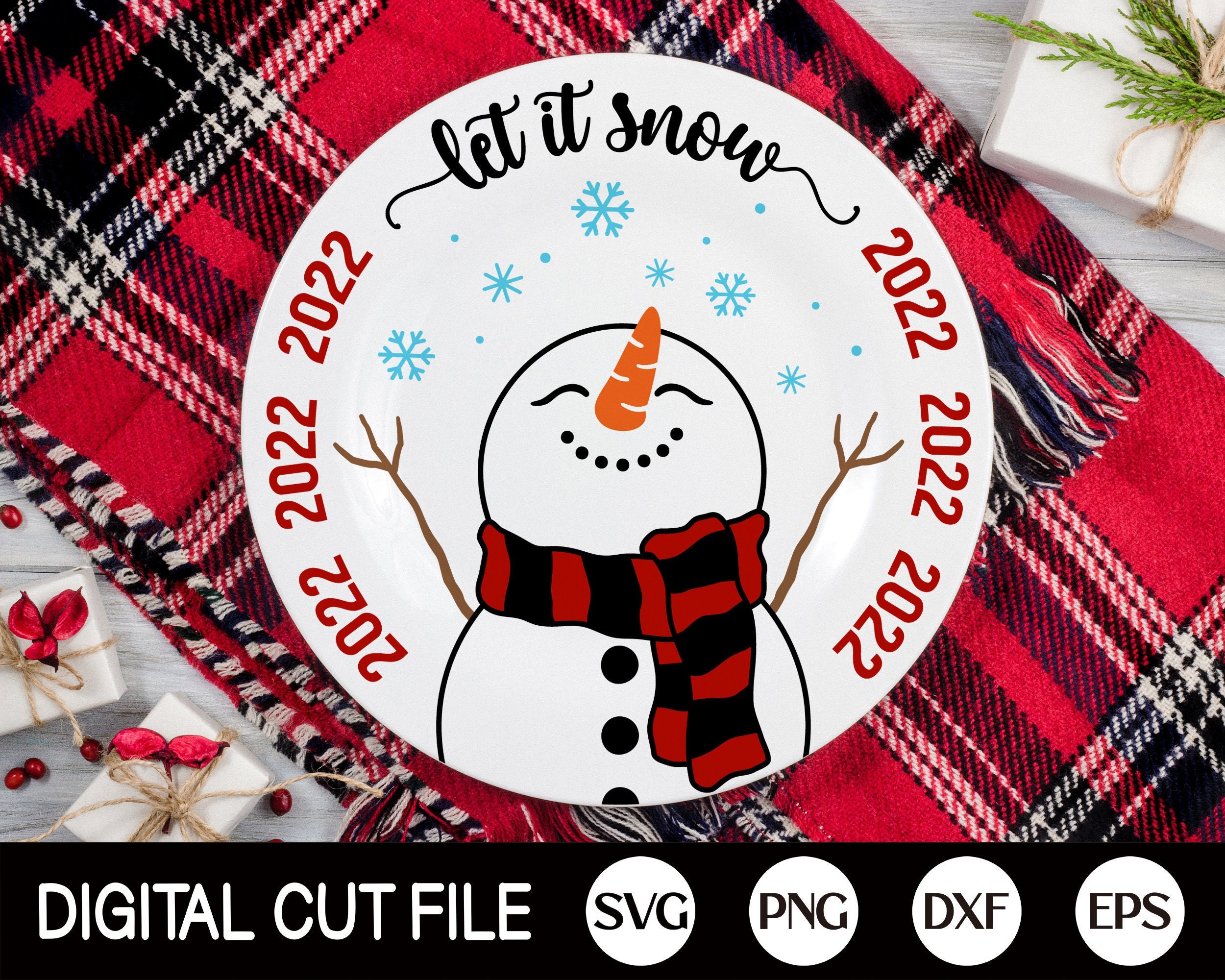 Let It Snow Snowman Svg Christmas Ornament Svg Winter Svg - Etsy