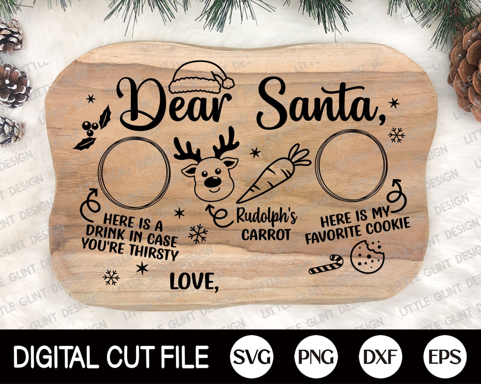Dear Santa Plate SVG Bundle Christmas Svg Santa Tray Svg - Etsy