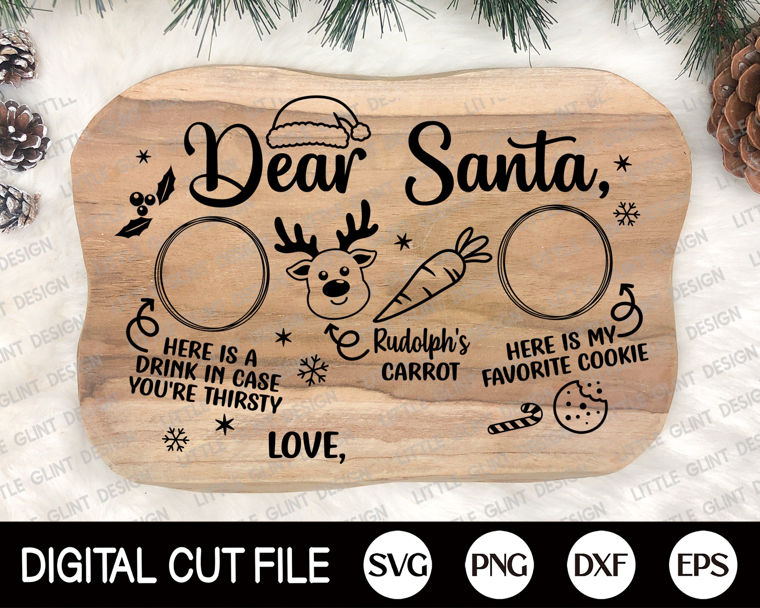 Dear Santa Plate SVG Bundle Christmas Svg Santa Tray Svg - Etsy