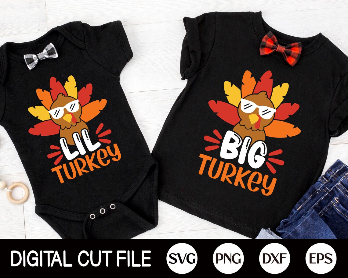 Big Turkey SVG Thanksgiving Svg Big Brother Little Brother - Etsy