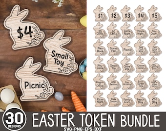 30 Redeemable Easter Token SVG Kids Easter Laser Files | Etsy