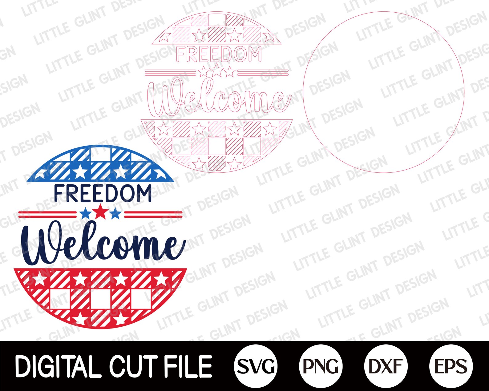 Patriotic Welcome Sign Freedom Welcome Door Hanger SVG 4th - Etsy