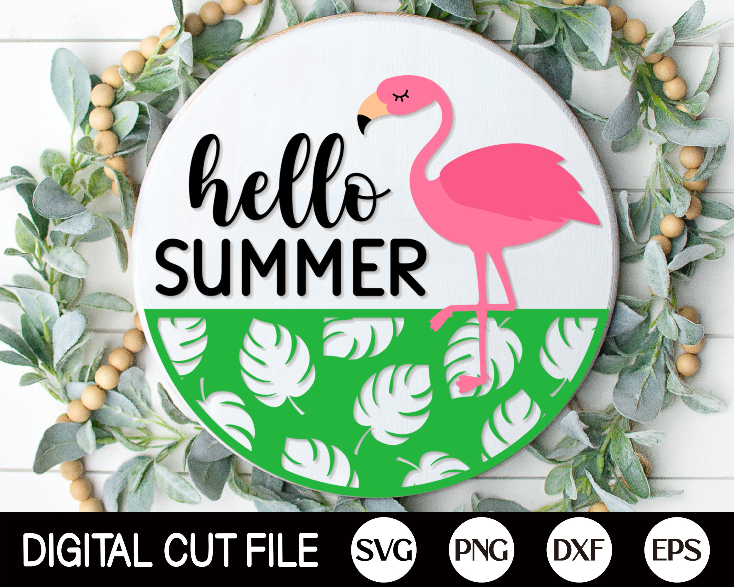 Summer Welcome Sign Bundle, Round Door Hanger SVG, Summer Sign Svg ...