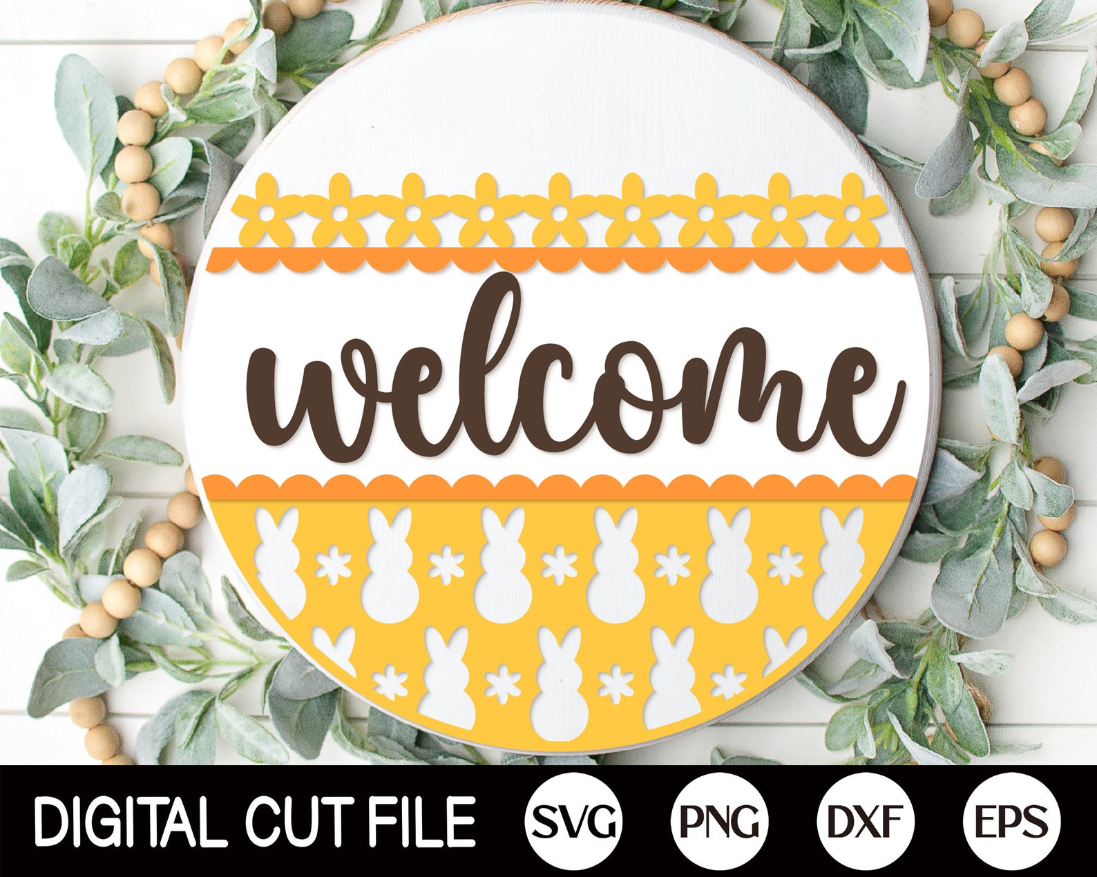 Easter Welcome Sign Bundle Spring Door Hanger SVG Easter | Etsy