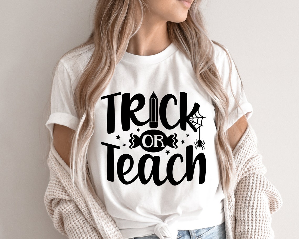 Trick or Teach SVG Halloween Svg Halloween Vibes Spooky - Etsy