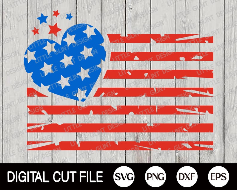 Fourth of July Svg American Heart Flag Svg Independence Day - Etsy