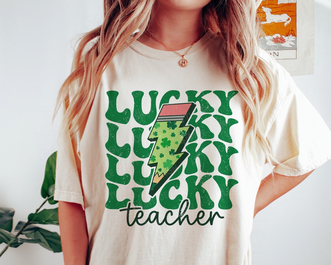 Lucky Teacher SVG, St Patricks Day SVG, Shamrock Png, Clover Leopard ...