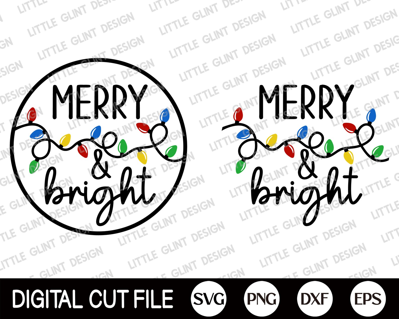 Merry and Bright SVG Christmas Welcome Sign Round Christmas - Etsy