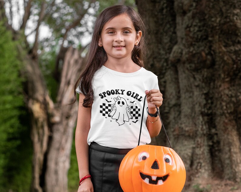 Spooky Girl SVG, Halloween Svg, Cute Ghost Png, Girl Halloween Retro ...