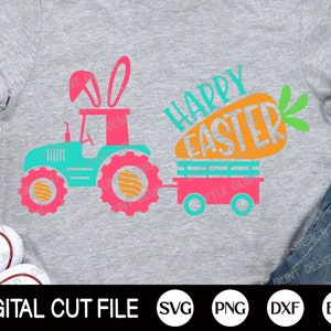 Happy Easter Tractor, Easter Tractor Carrot Svg, Easter Svg, Svg Easter ...