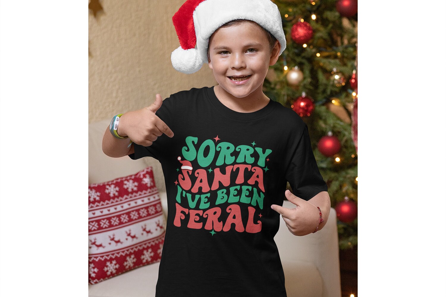 Sorry Santa I've Been Feral Svg, Retro Christmas SVG, Holiday Quotes ...