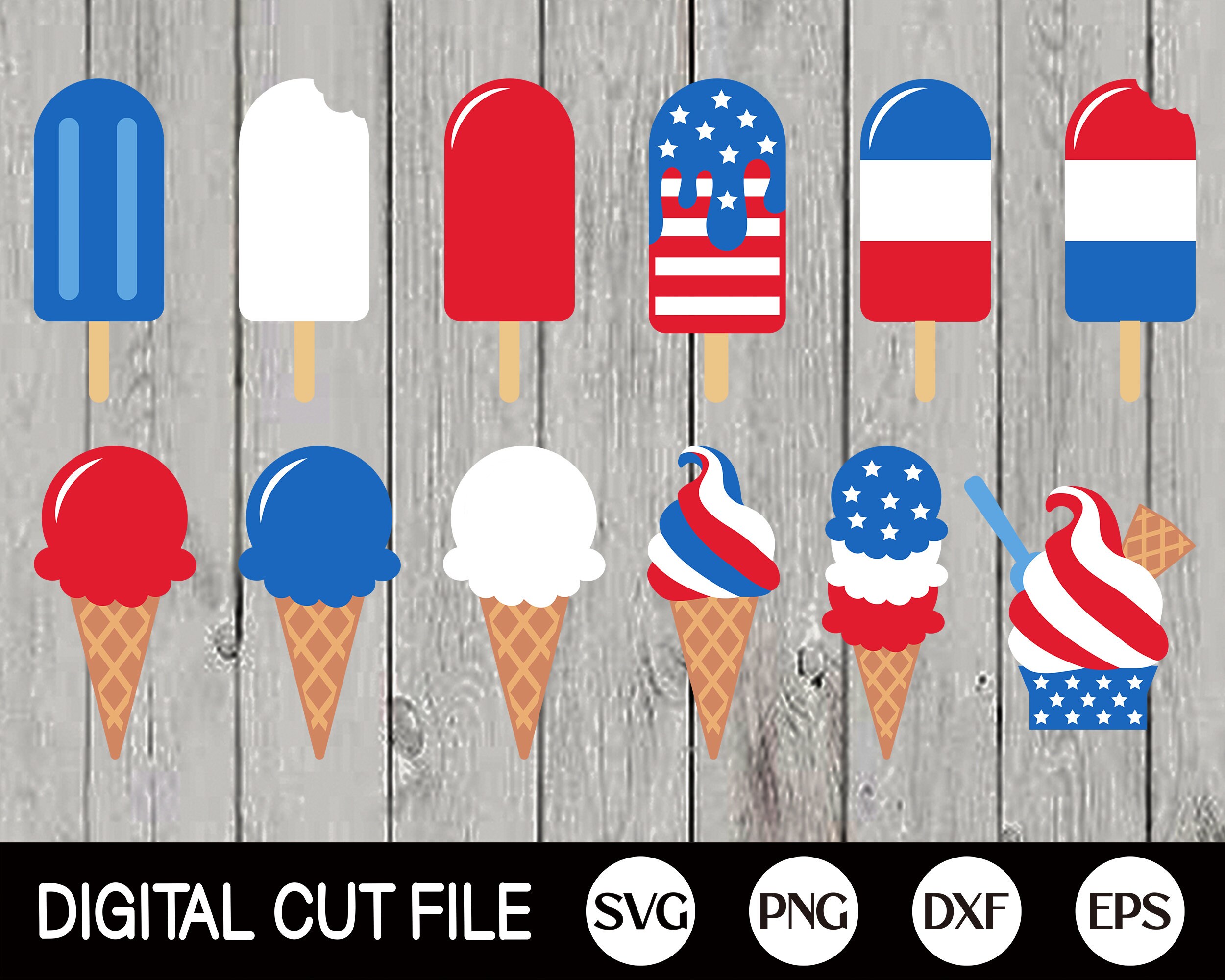 Patriotic Popsicle Svg Bundle 4th of July Svg American Flag - Etsy
