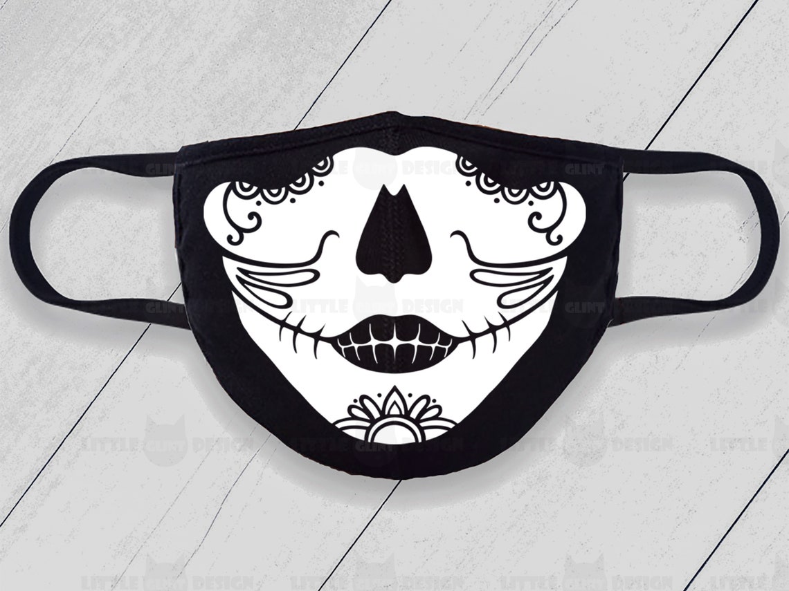 Skull Face Mask SVG Halloween Mask Svg Skull Mask Clip Art - Etsy