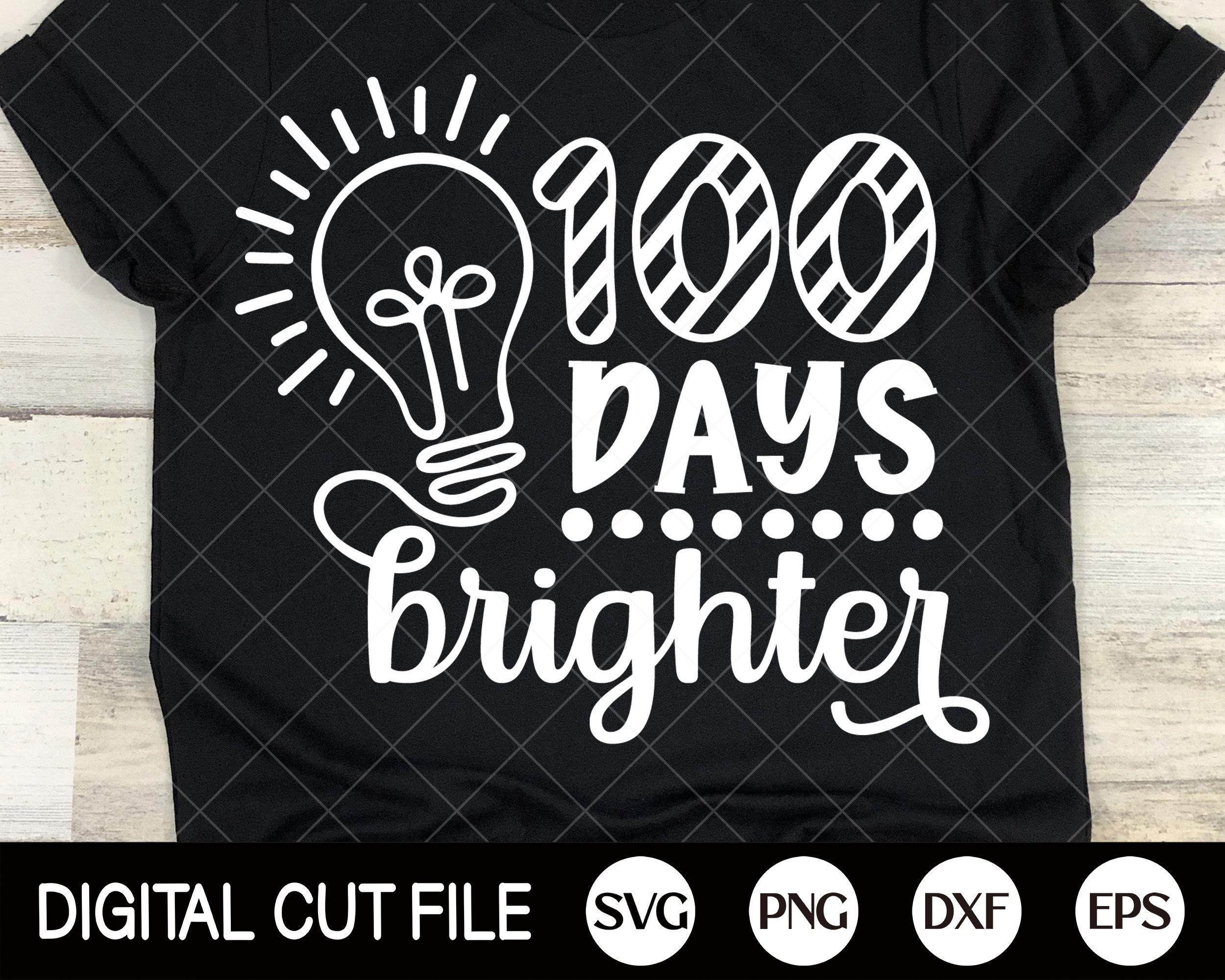 100 Days Brighter Svg 100 Days Of School Svg 100 Days | Etsy