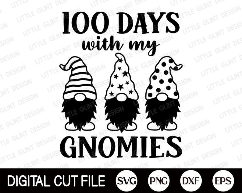 100 Days With My Gnomies SVG, 100 Days of School Svg, Gnome Svg, School ...