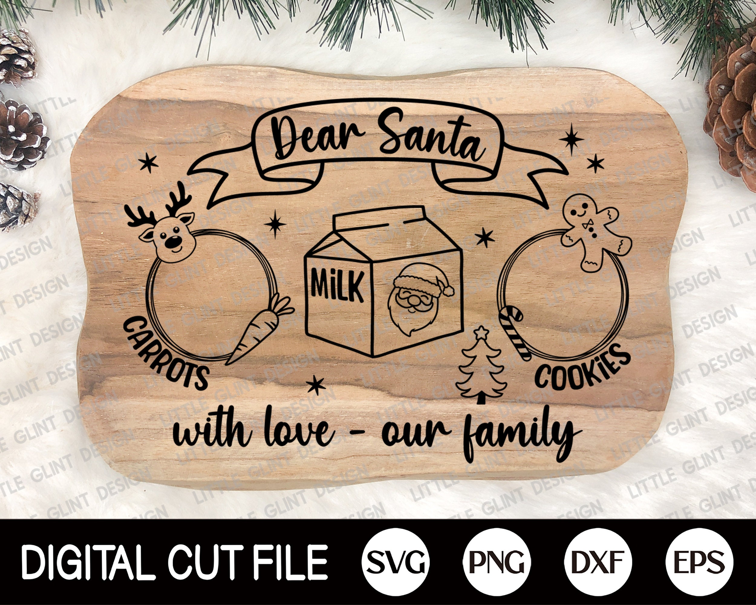 Dear Santa Plate SVG Bundle Christmas Svg Santa Tray Svg - Etsy