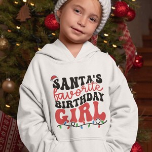Santa's Favorite Birthday Girl SVG PNG, Christmas Birthday Girl, Kids ...