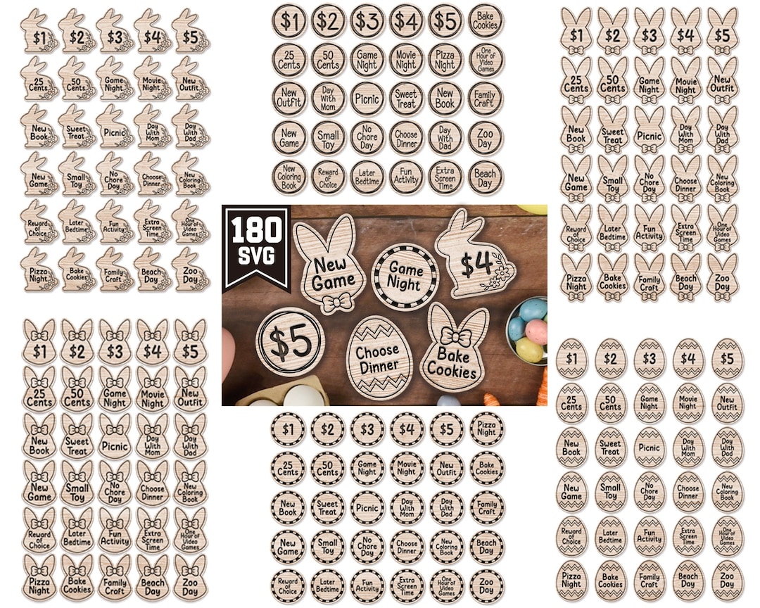 Redeemable Easter Token SVG, Kids Easter Laser Files, Easter Coin SVG ...