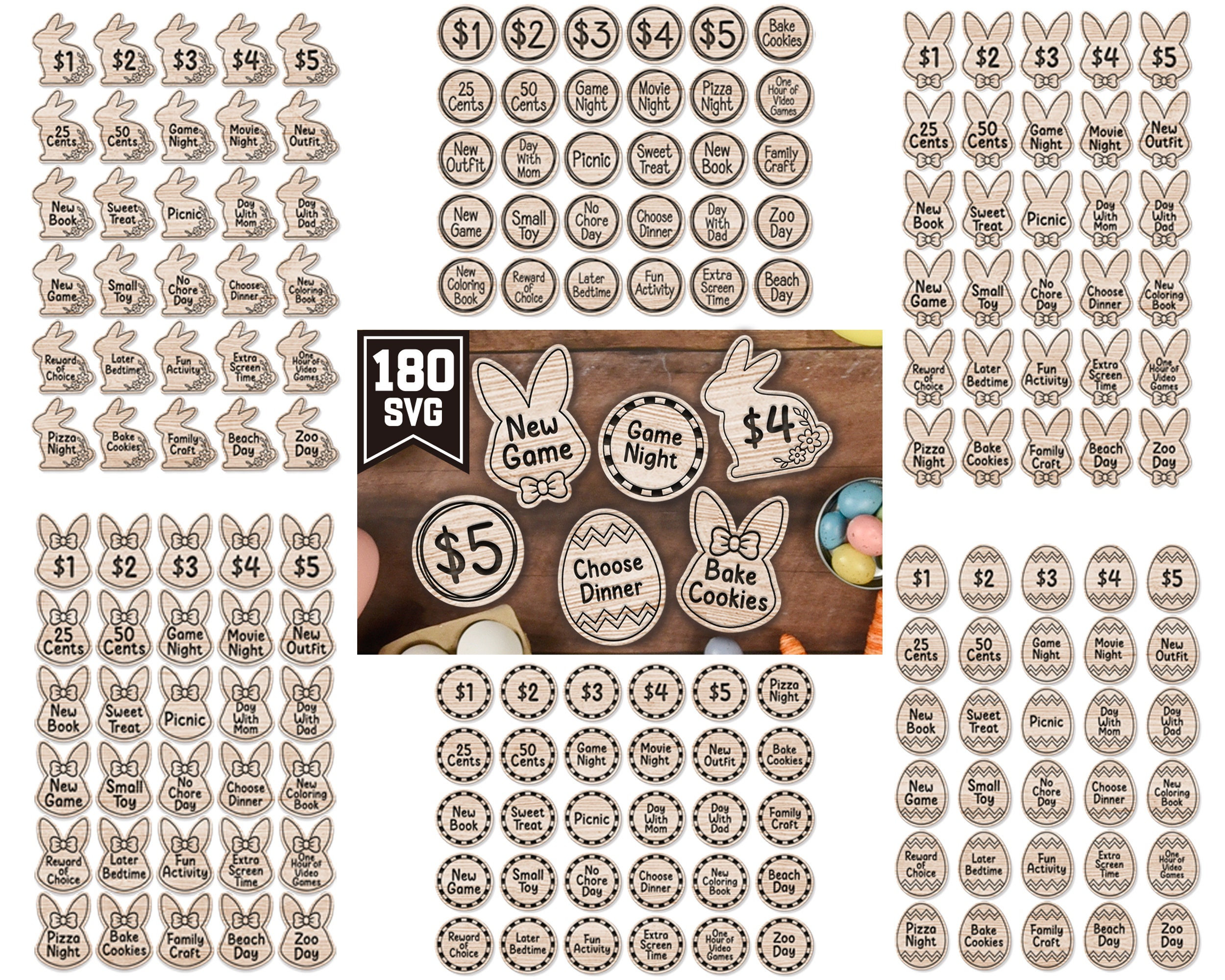 Redeemable Easter Token SVG Kids Easter Laser Files Easter - Etsy